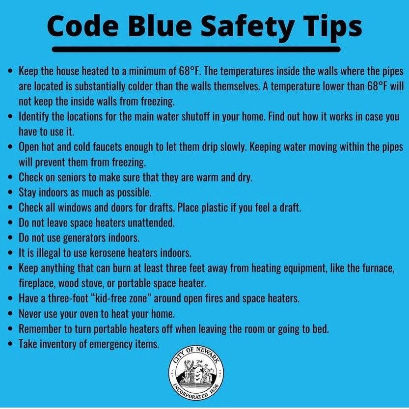 Code Blue Activated December 23 to December 27, 2022 (Newark Department ...