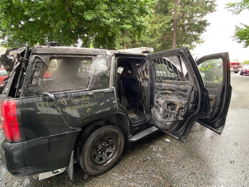 Patrol Vehicle Caught Fire Today - Officer not injured (Renton Police ...