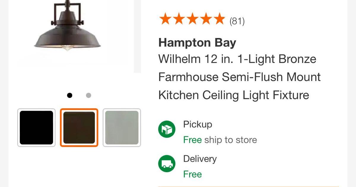 Hampton Bay Light Fixture Brown for $35 in Farmington Hills, MI | For ...