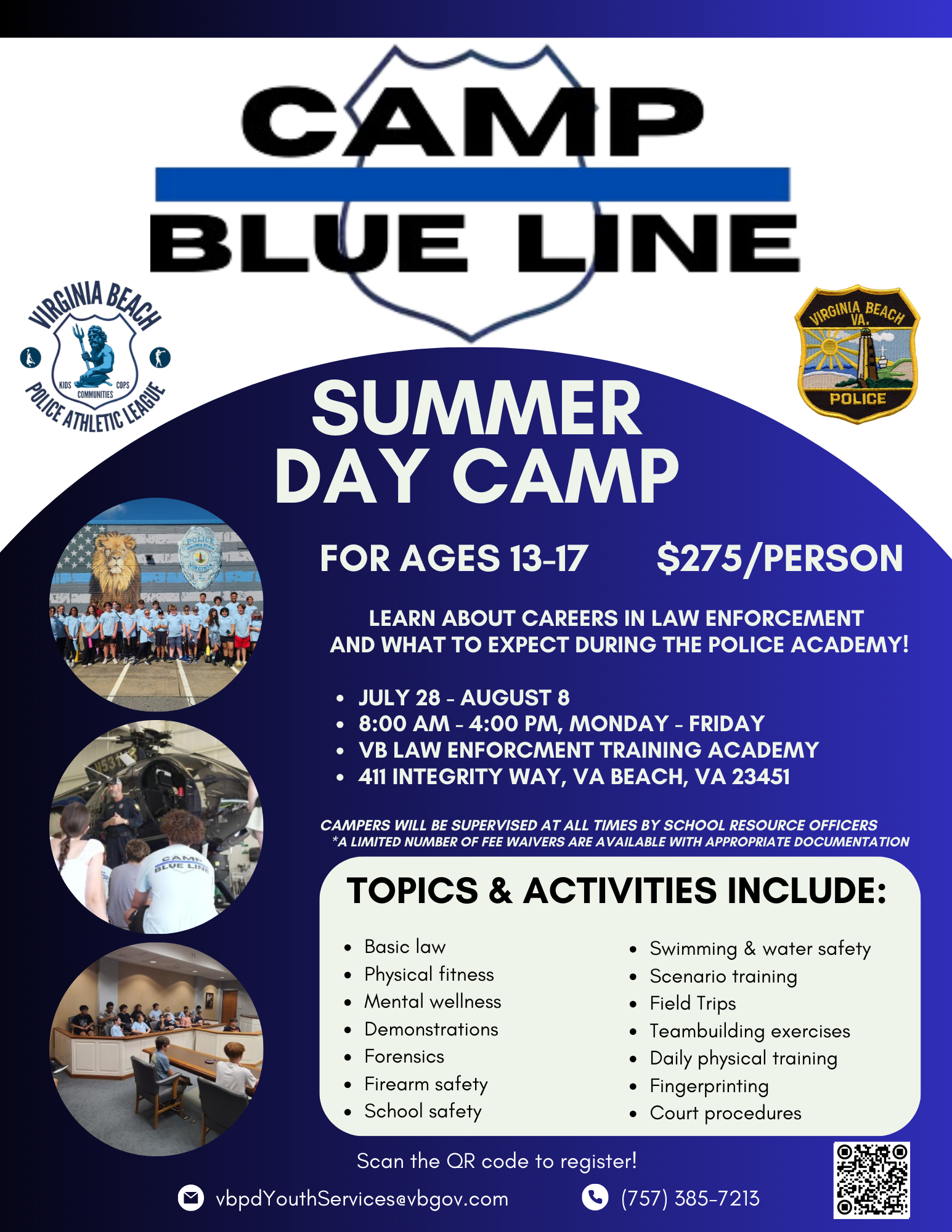 The deadline to sign up for Camp Blue Line and Camp Connect is quickly ...