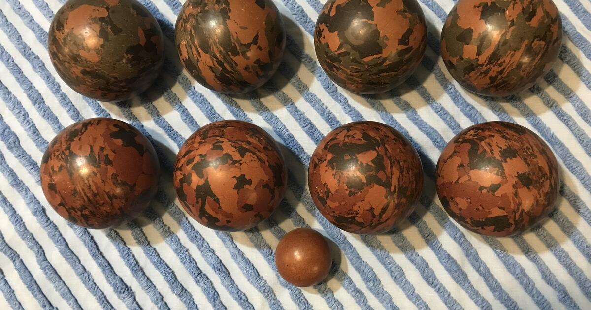 Vintage Authentic Italian Marbled Wood Bocce Ball Set (a rare find) for ...