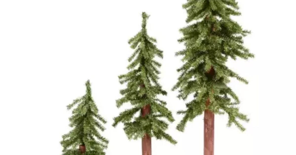 Vickerman 2 ft. 3 ft. & 4 ft. Unlit Natural Alpine Artificial Christmas ...