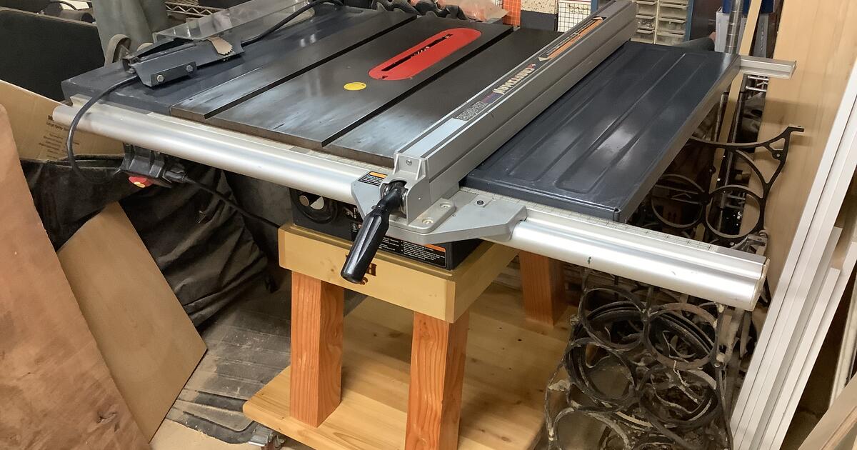 10 in craftsman contractor table saw with heavy wooden base $230.00 for ...