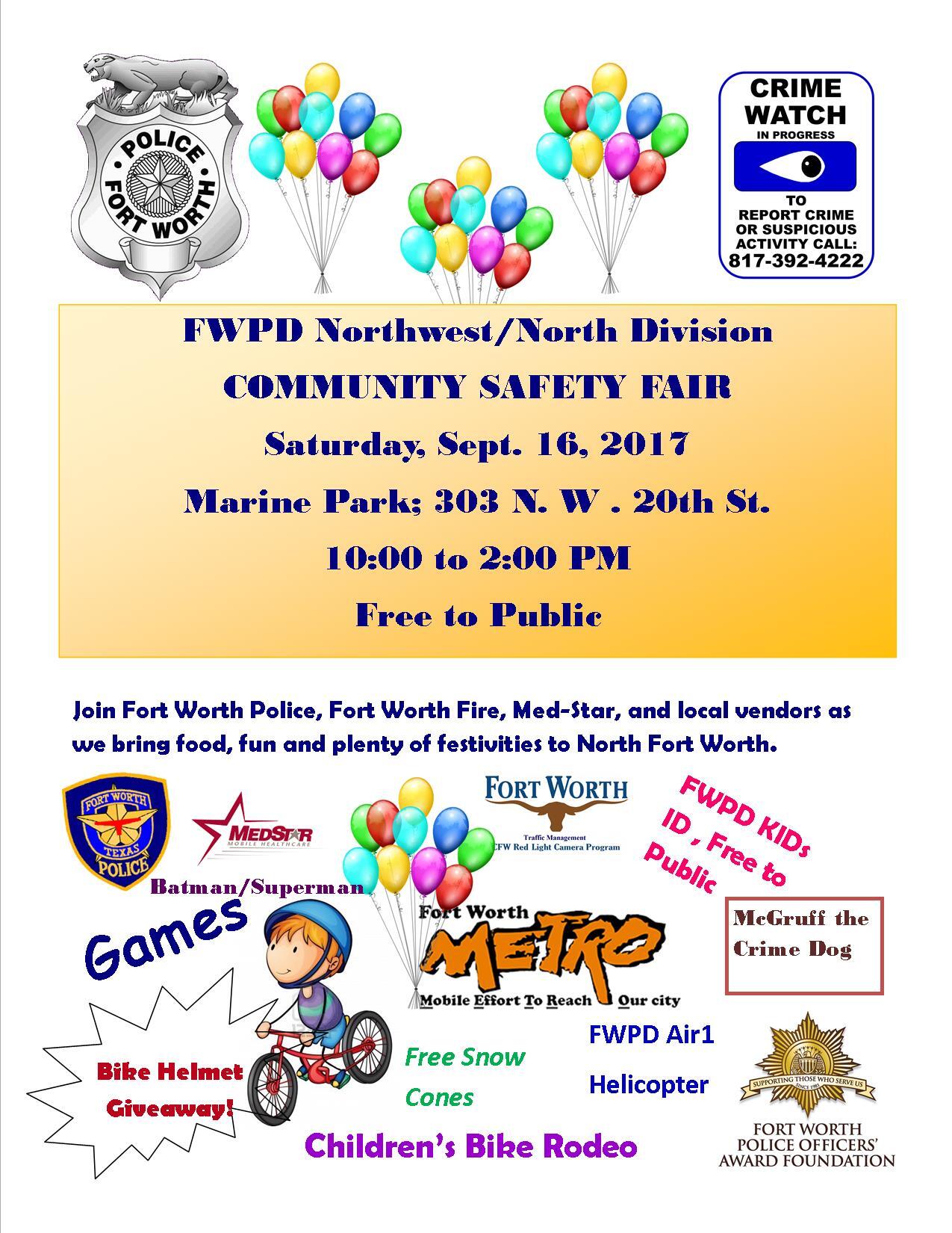 FWPD Northwest/North 2017 Annual Community Safety Fair Event (Fort ...
