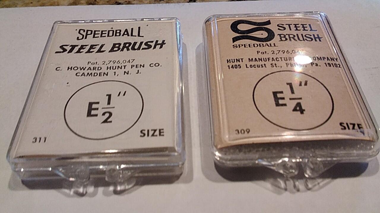 2 for $5 Speedball Steel Brush's; Size E1/2" + E1/4"; Howard Hunt Co ...
