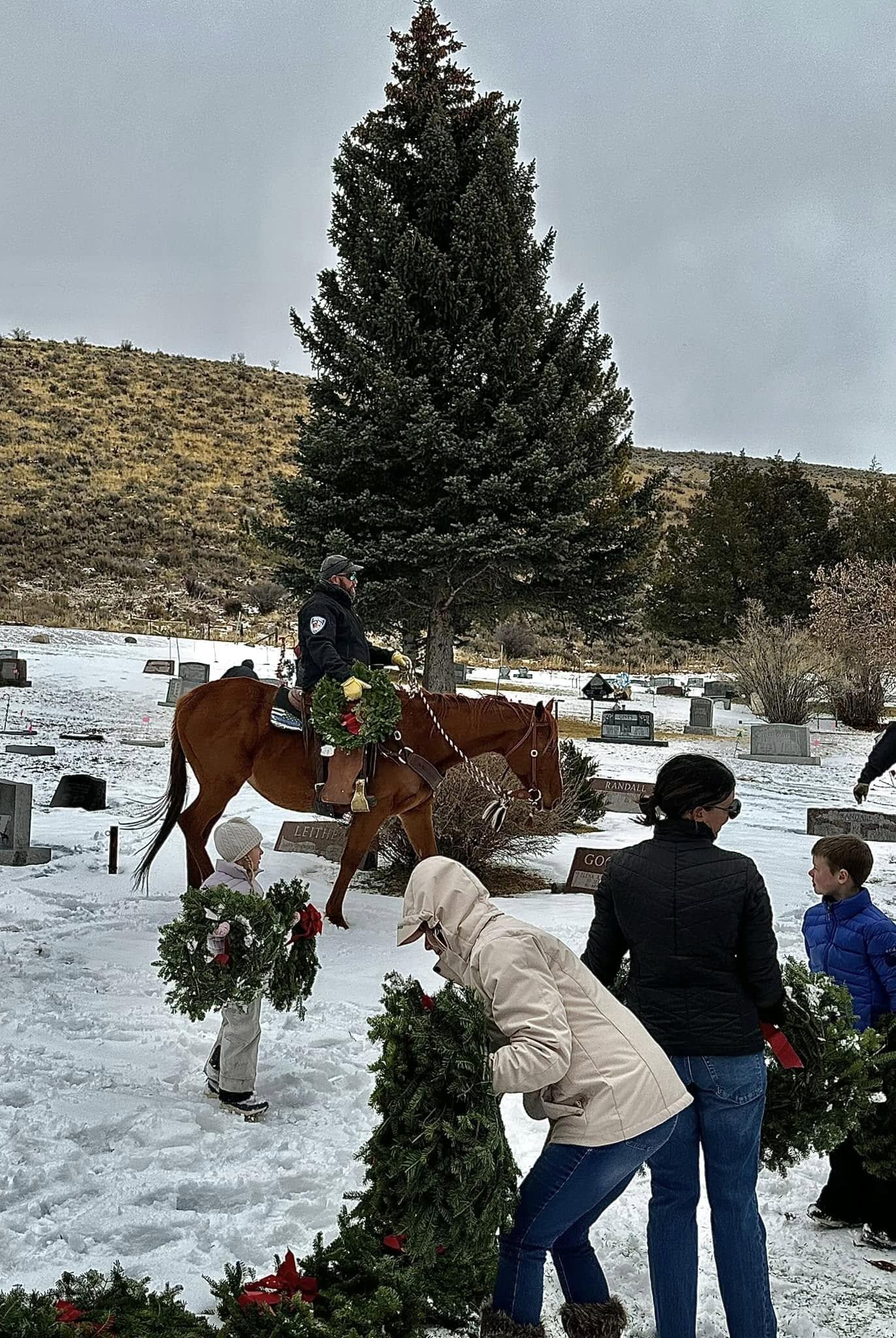 Over the weekend, our Mounted Patrol helped families place wreaths upon ...