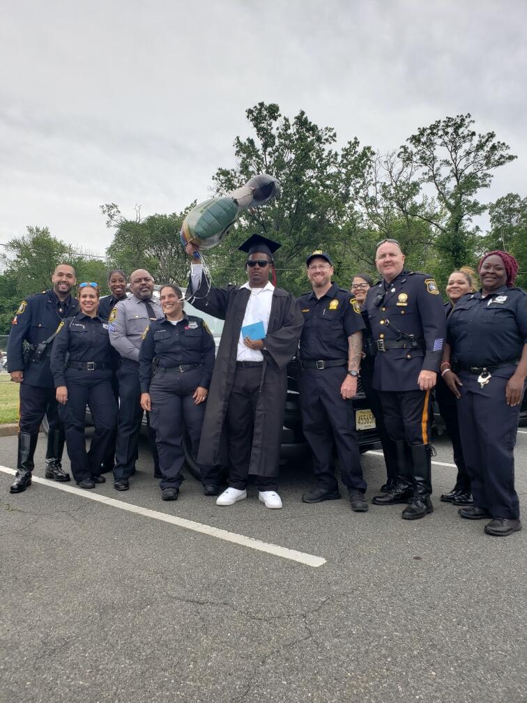 Newark Police celebrated the high school graduation of Justin McAdams ...