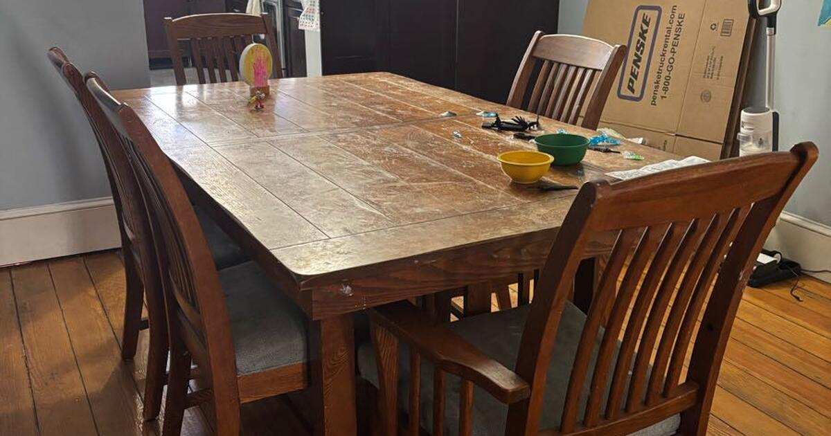 Wooden Dining Table with Chairs for Free in Allentown, PA | For Sale ...