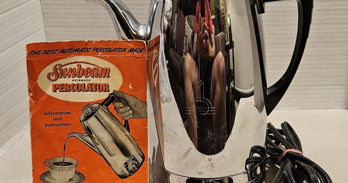 VTG Sunbeam Chrome Percolator Coffeemaster Automatic Coffee Pot Model ...