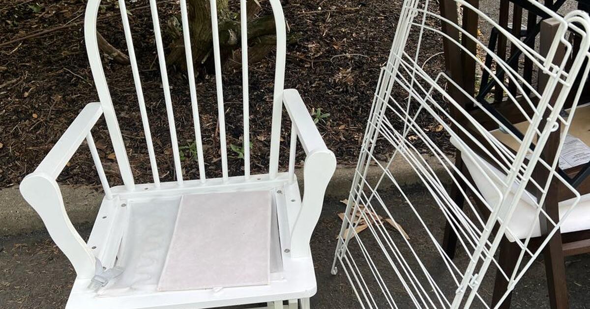 White Wooden Rocking Chair and Drying Rack for Free in Cherry Hill, NJ ...
