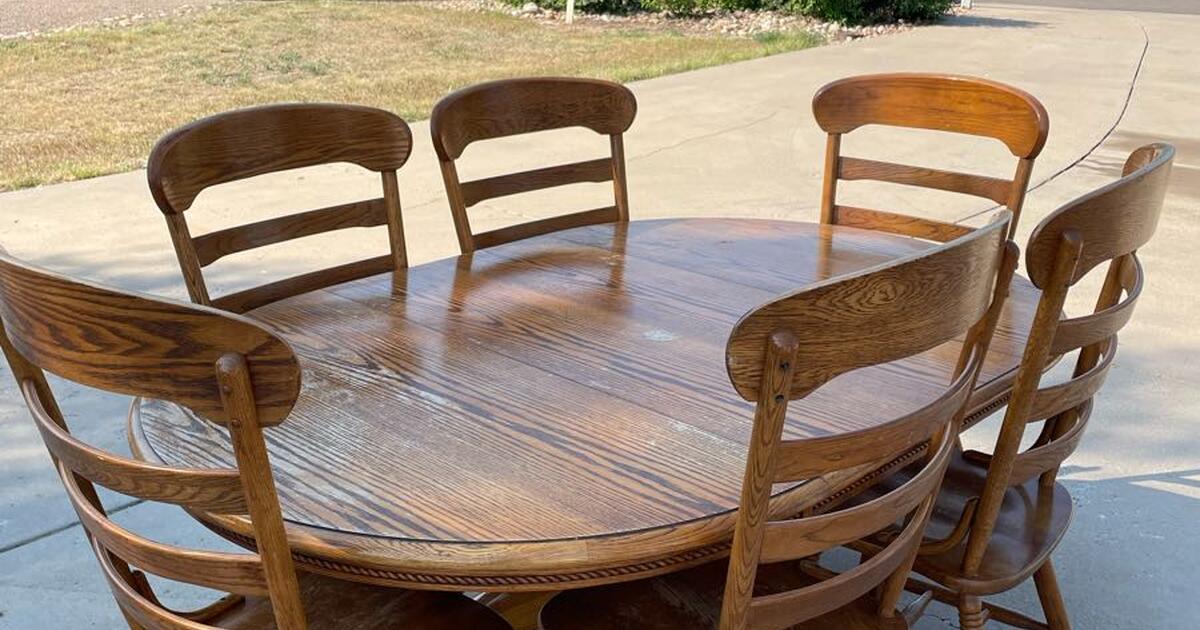 Free Wooden Dining Table 6 Chairs 48” x 72” for Free in Windsor, CO ...