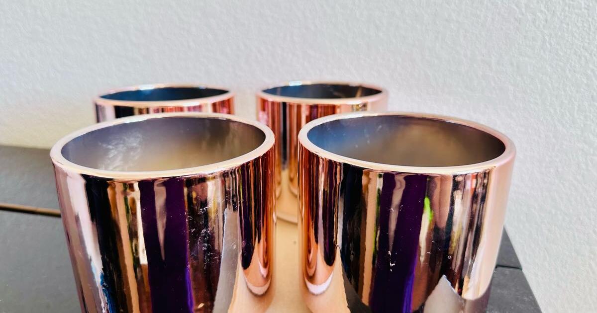 4 Rose Gold Glass Ceramic Pots Planters for $15 in Plano, TX | For Sale ...