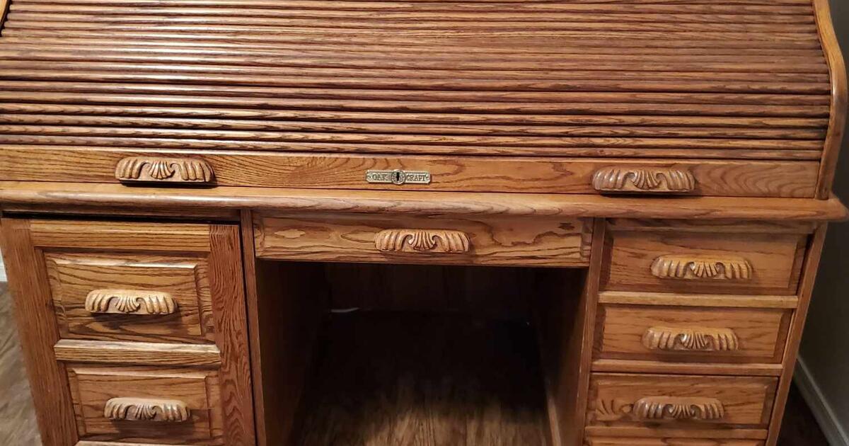 Very large heavy oak roll top desk for $490 in Glendale, AZ | For Sale ...