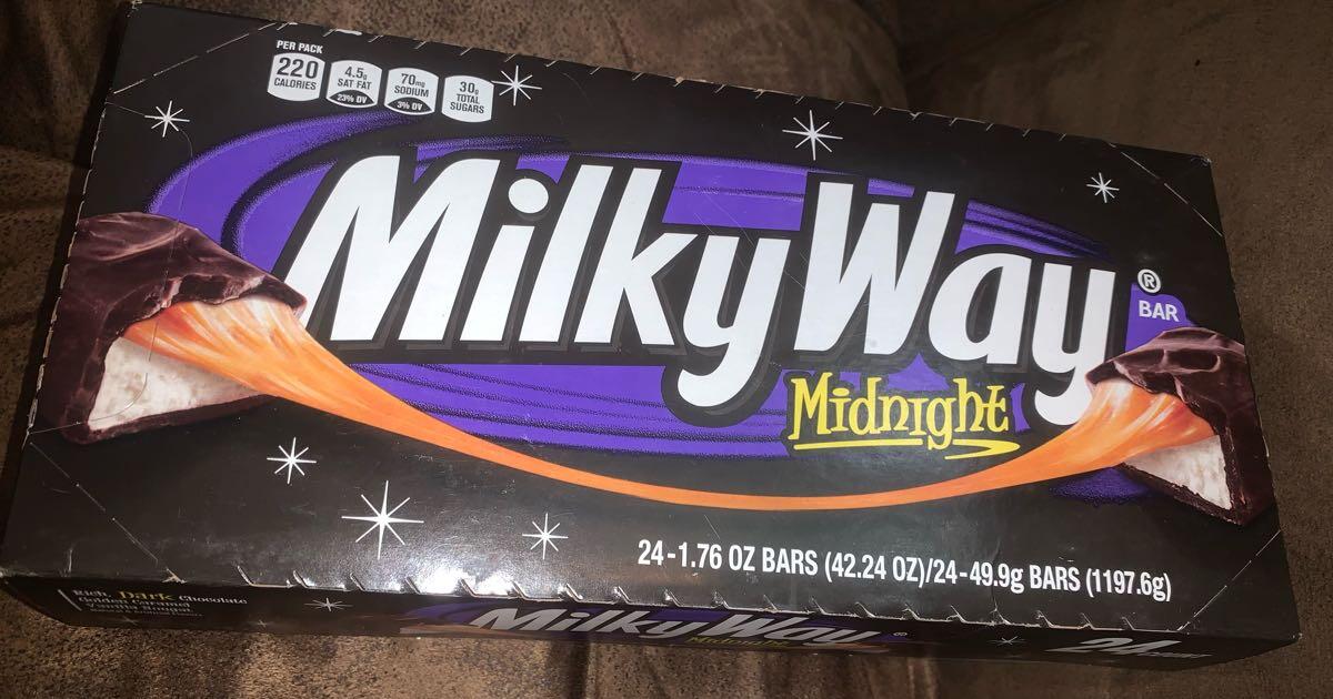 MILKY WAY Midnight Dark Chocolate Caramel Nougat Candy Bars Full Sized ...