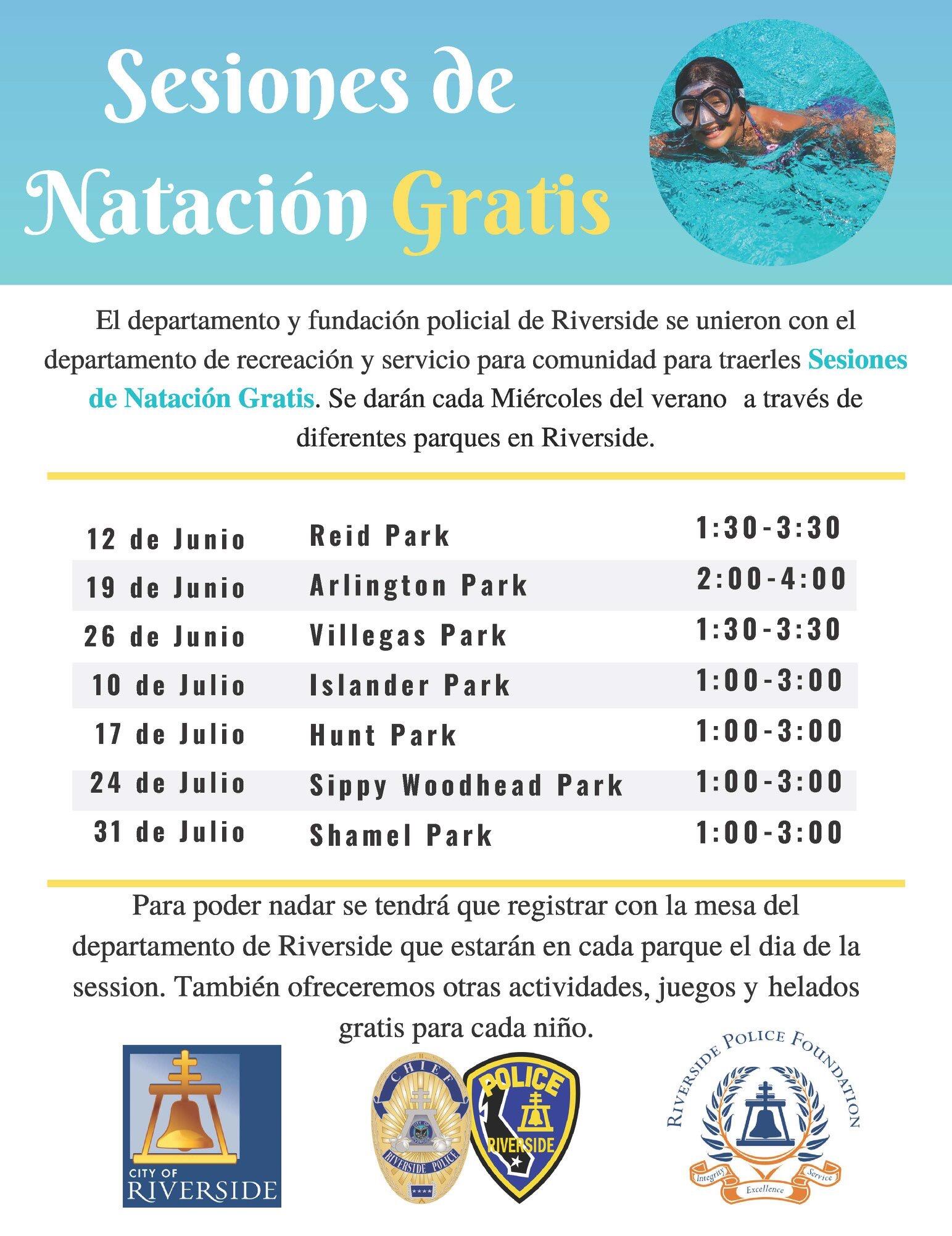 FREE SWIM DAY - HUNT PARK (Riverside Police Department) — Nextdoor ...