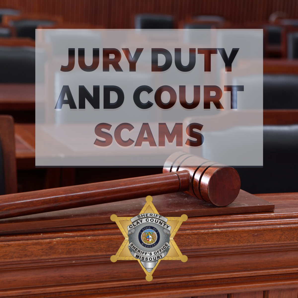 The very most common phone scam we see is the jury duty one. (Clay County Sheriff's Office ...