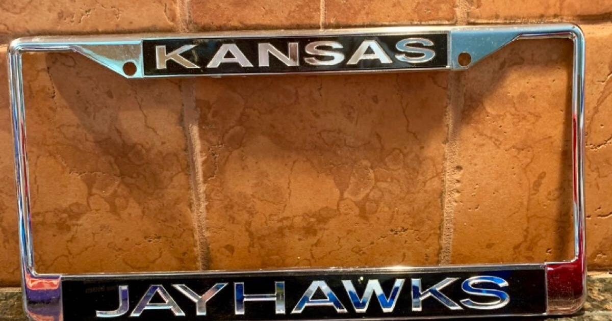 KU JAYHAWK LICENSE PLATE FRAME*SILVER for $10 in Overland Park, KS ...