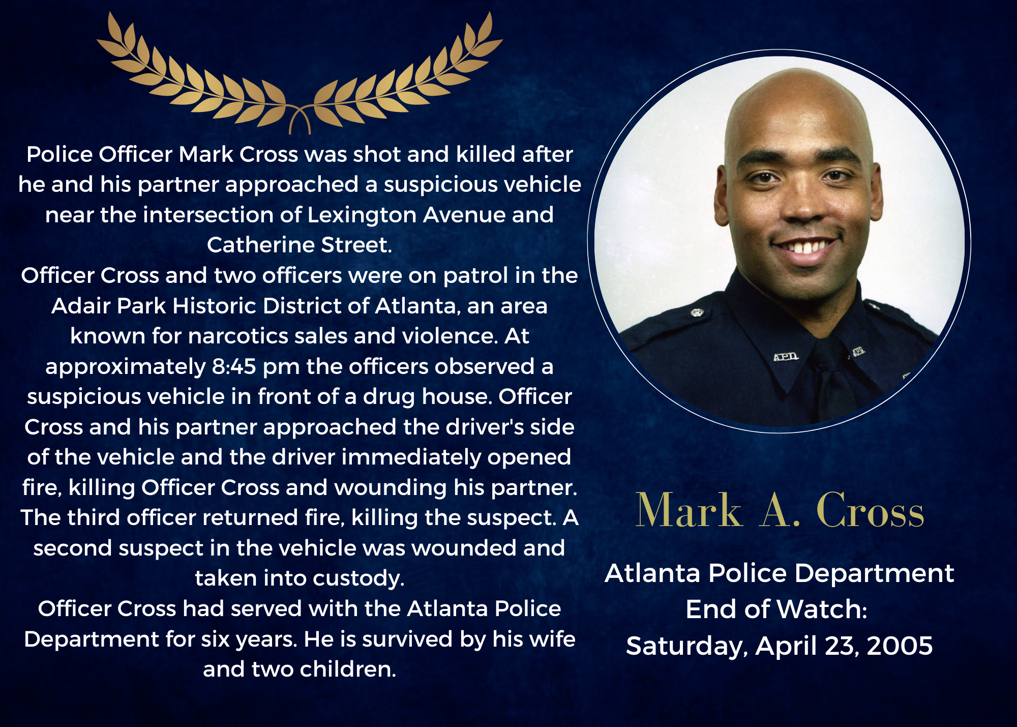 Remembering fallen APD Officer Mark Cross on the 19th anniversary of ...