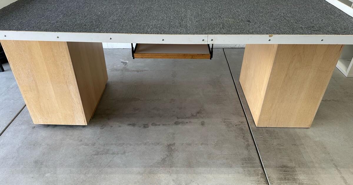 Large 4’ x 8’ Work Table with 2 shelving/storage units for Free in ...