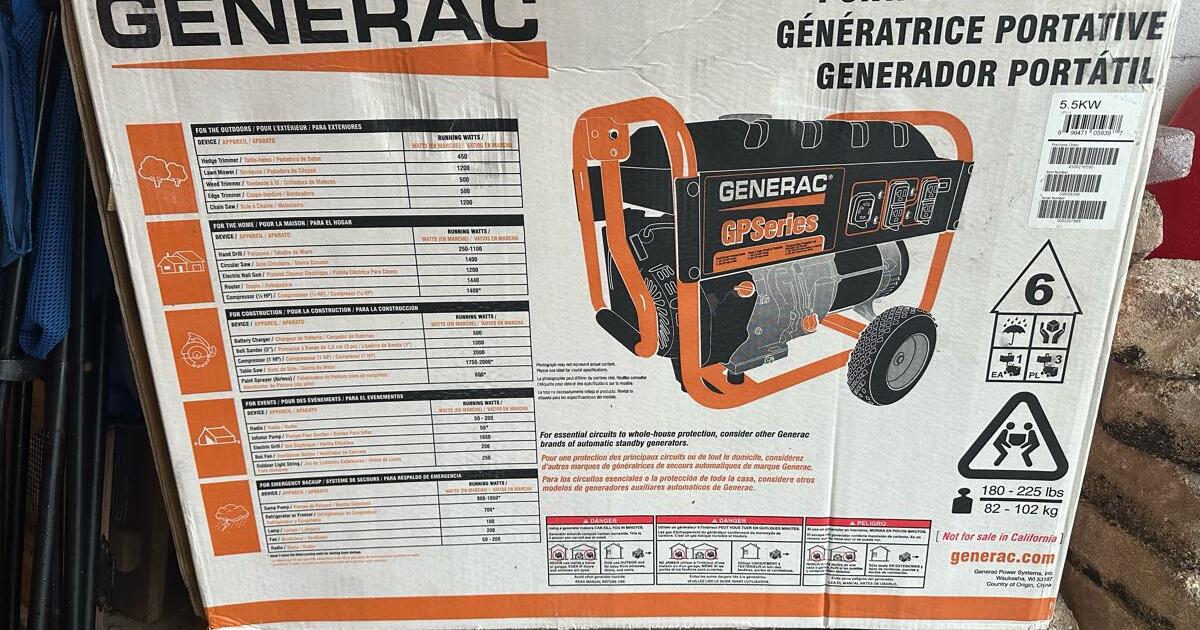 Generac GP 5500 Series Portable Generator for $400 in Palm Coast, FL ...
