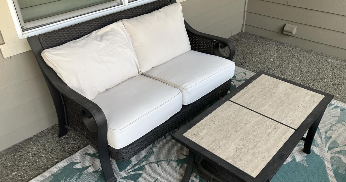 Outdoor Wicker Loveseat and Coffee Table Set for $75 in Hayden, ID ...