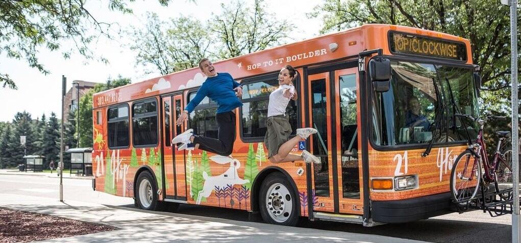 The City of Boulder's local HOP bus service, operated by Via Mobility ...