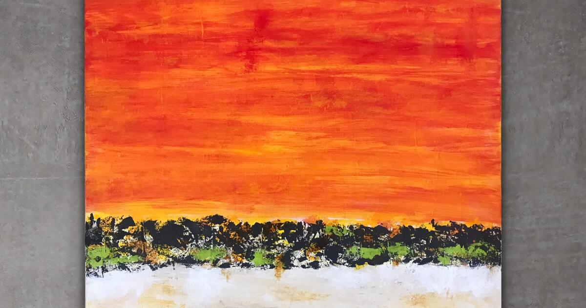 15% Off: Brightly Colored Abstract Landscape Painting, New Local Artist ...
