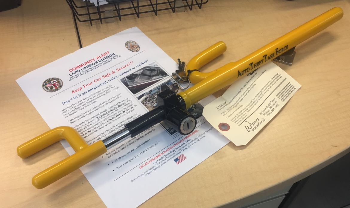 LAPD Harbor Area: The Club Steering Wheel Lock Giveaway is back for a ...