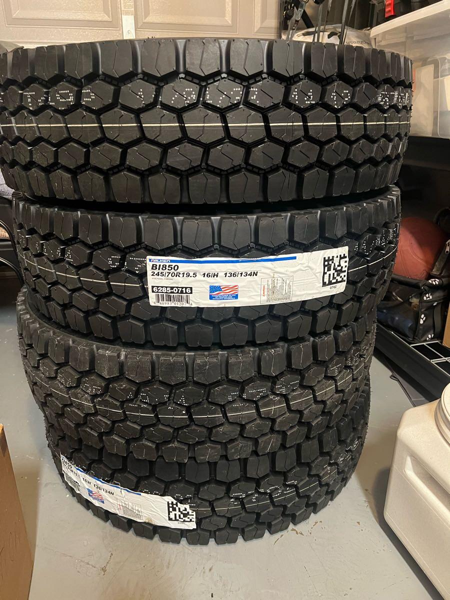 4x brand new Falken BI-877 245/70R19.5 133/131M G 14 Ply Drive ...