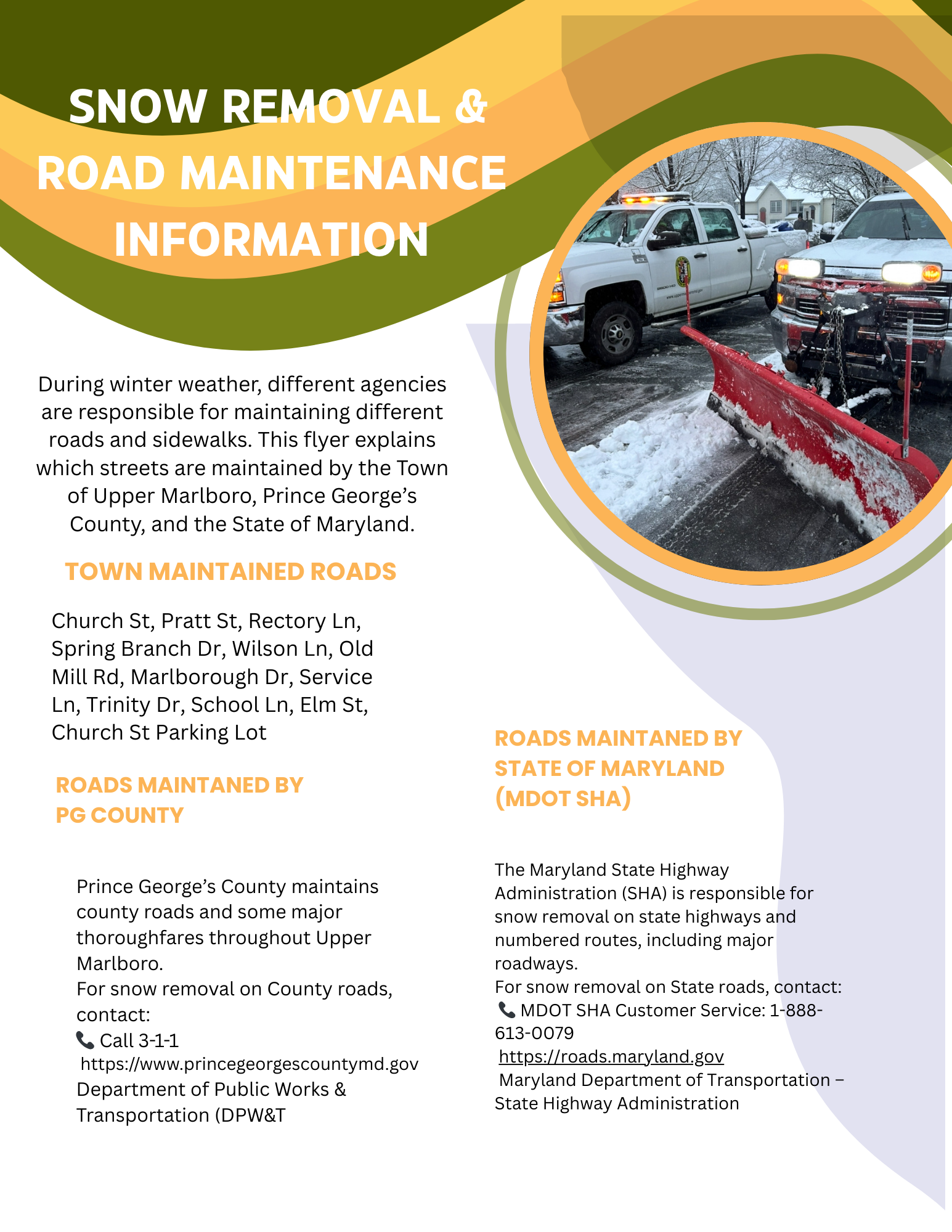 During winter weather, different agencies are responsible for clearing ...