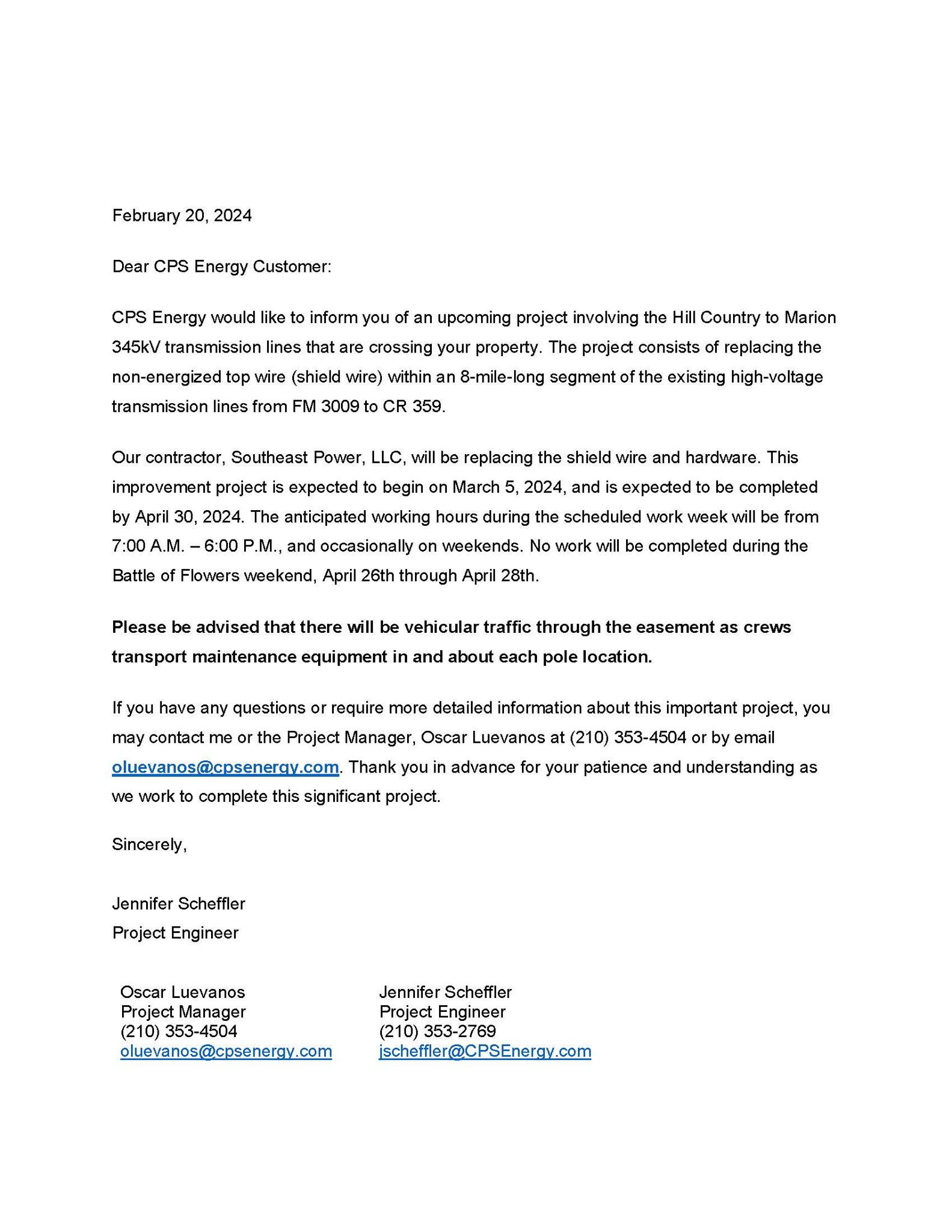 CPS Energy recently sent a letter to Garden Ridge residents informing ...