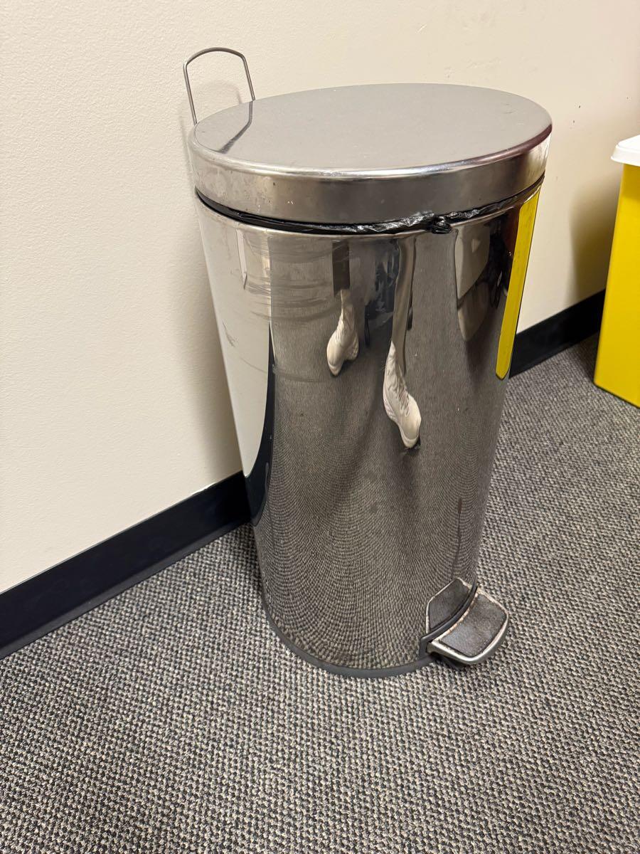 Tall Stainless Steel Trash Can, foot pedal operated for $5 in Potomac ...