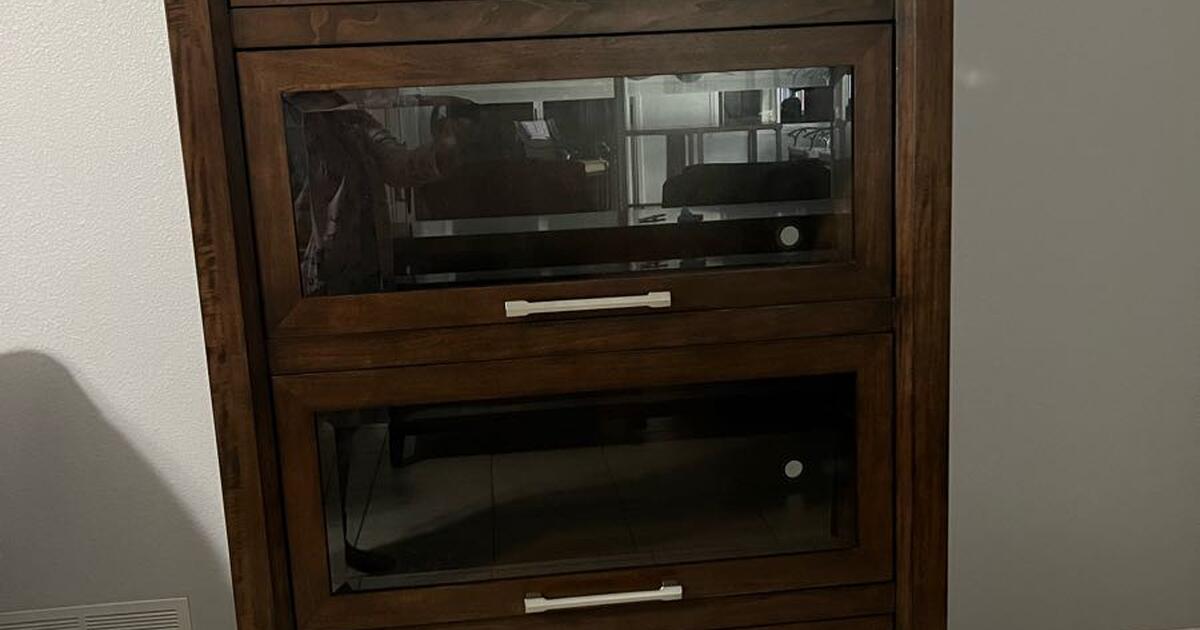 Thomasville bookcase 4 shelves w slow motion closing doors for $375 in ...