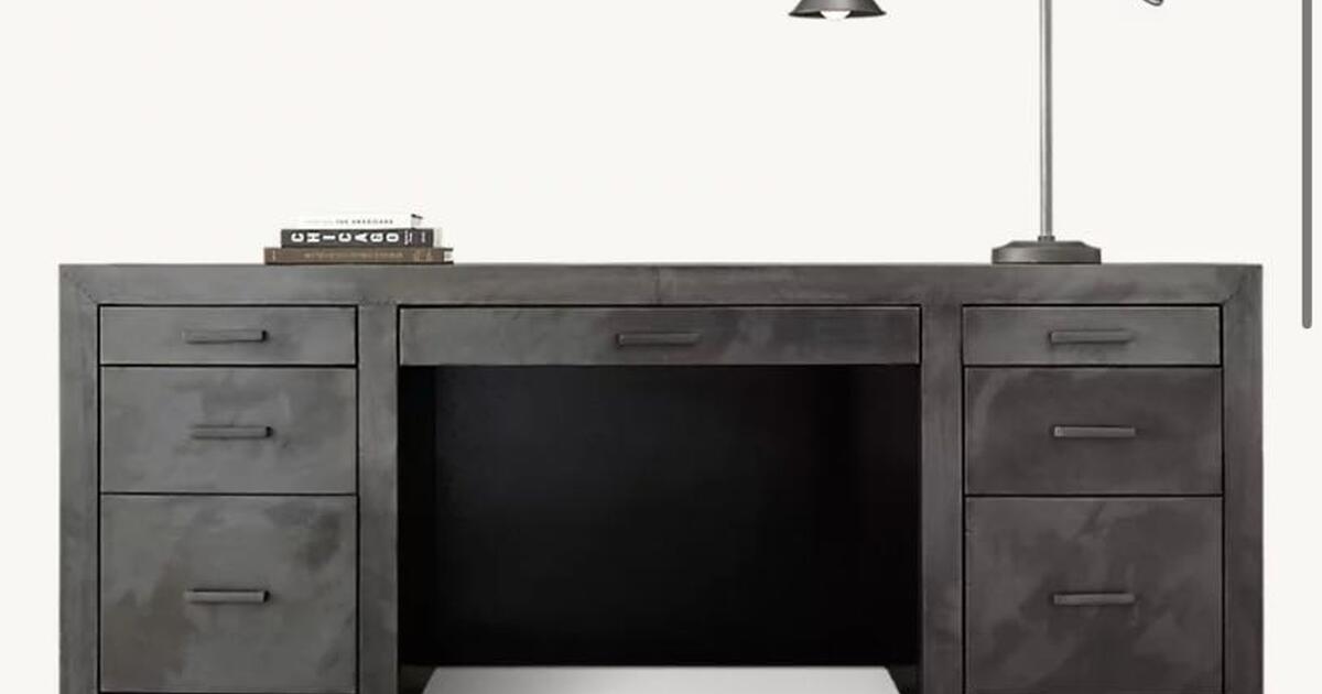 Restoration Hardware La Salle Metal-Wrapped Desk for $750 in Brentwood ...
