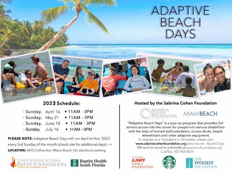 Hosted by the Sabrina Cohen Foundation, "Adaptive Beach Days" is a pop ...