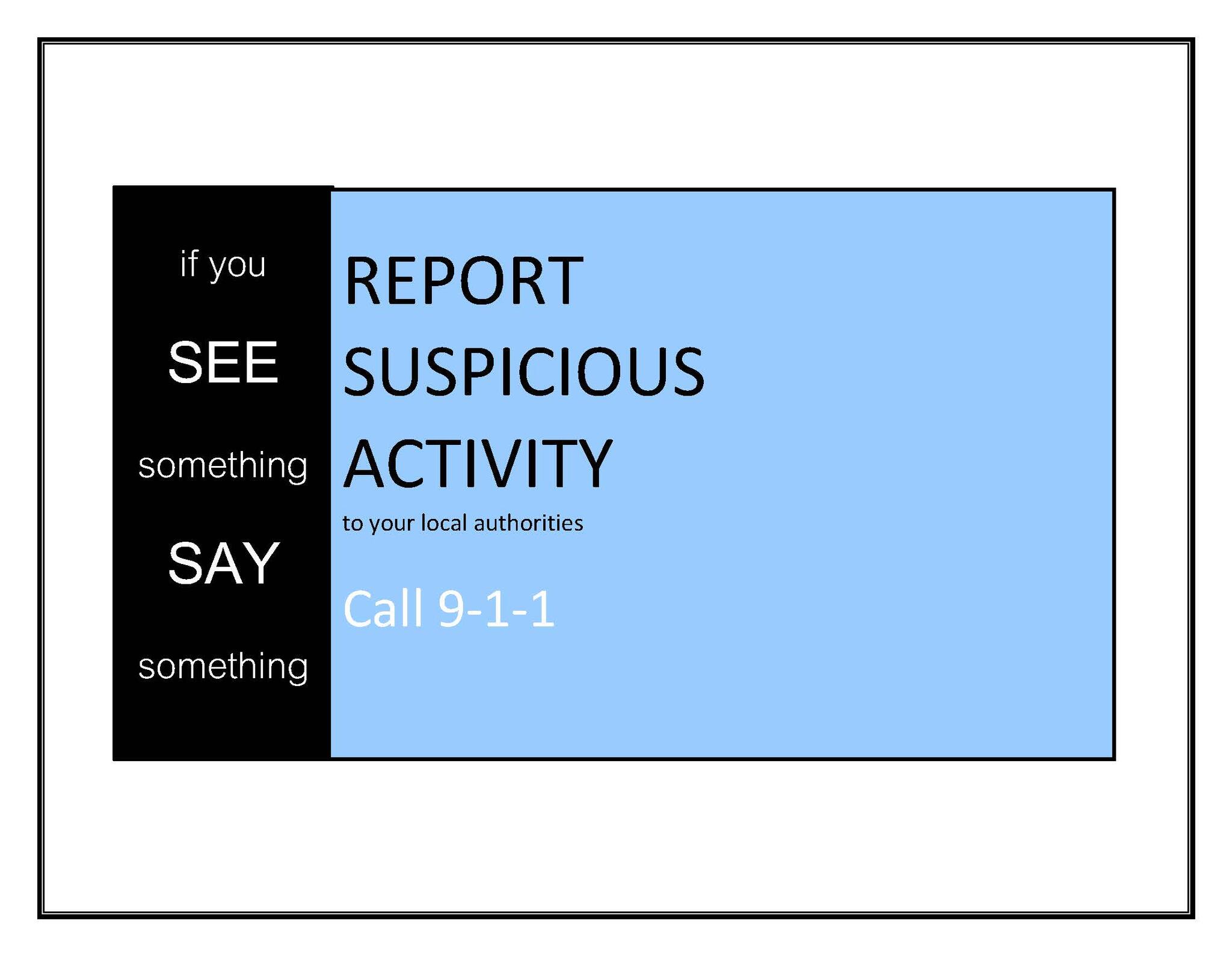 Reporting Suspicious Activities. (DeKalb County Police Department ...
