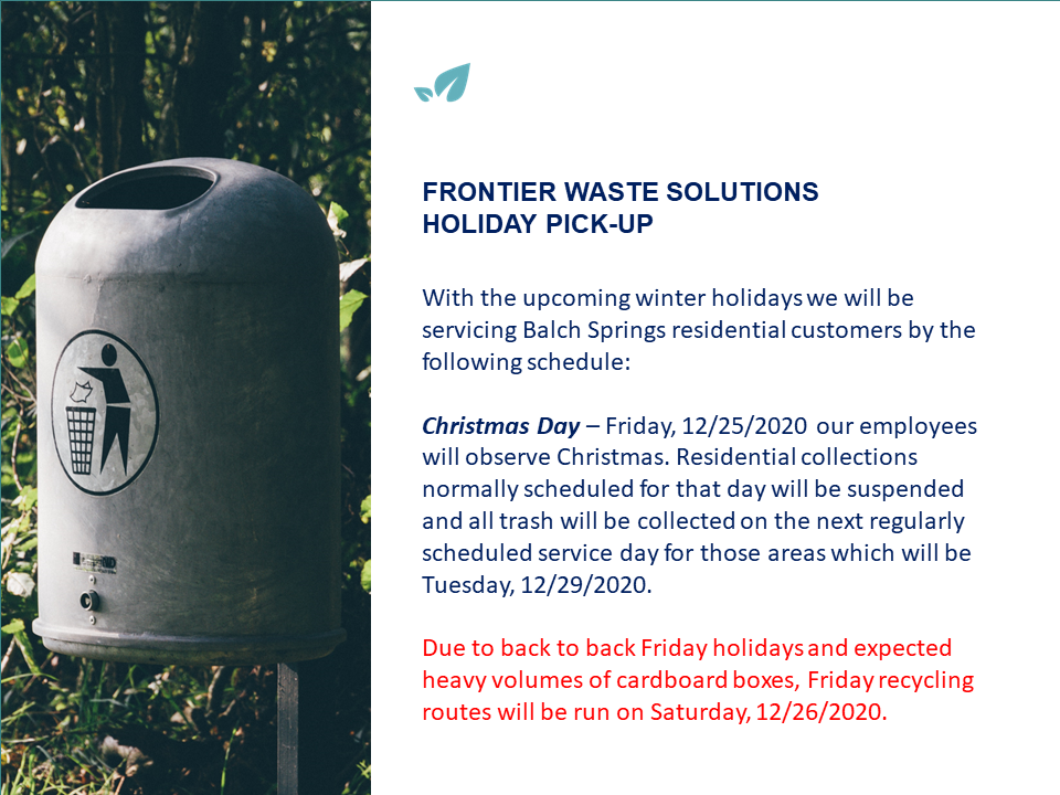 Frontier Waste Solutions (City of Balch Springs) — Nextdoor — Nextdoor