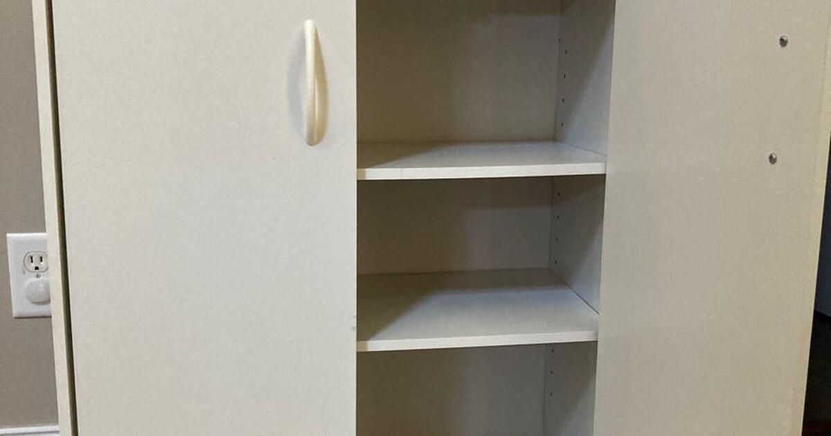 White 2 shelf Storage Cabinet - pending for $20 in Cary, NC | For Sale ...