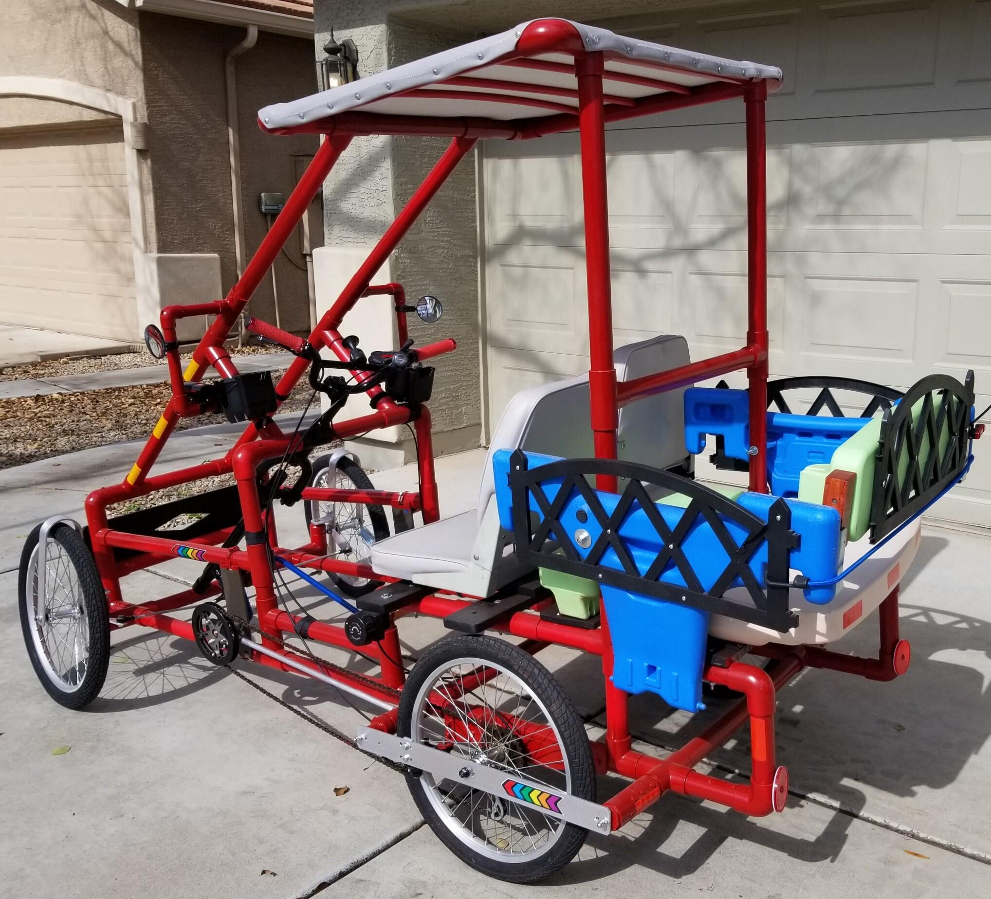 Surrey bike double bench, Red, Beach Surrey PVC quadricycle - ONLY ...