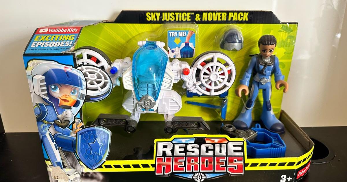 Fisher-Price Rescue Heroes Sky Justice & Hover Pack Figure ...