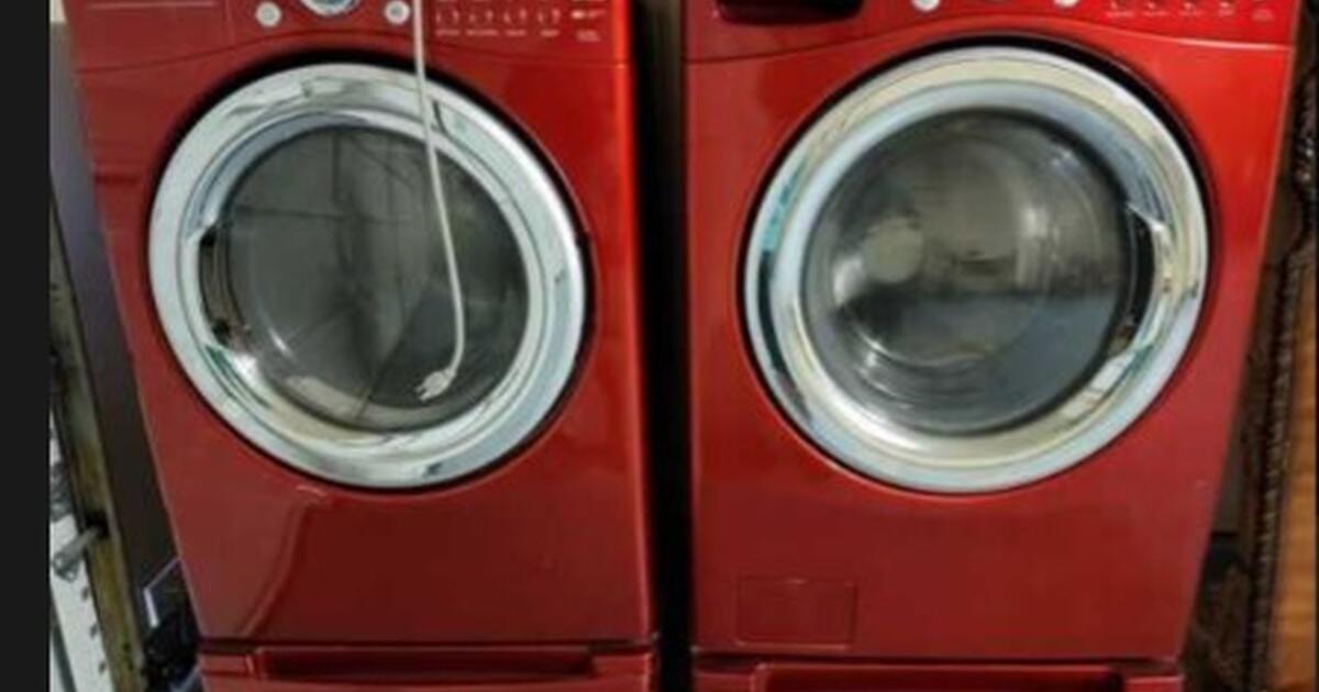 Red Front Load Washer and Dryer Set with Pedestal for $300 in Spring ...