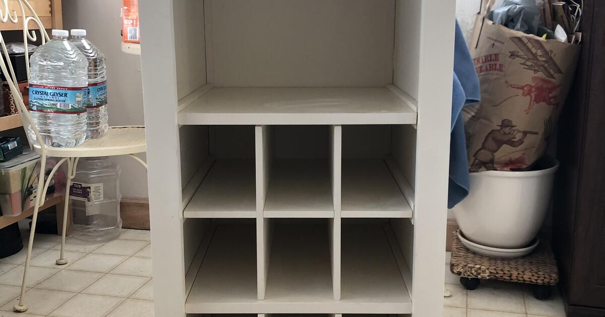 Floor Wine Bottle and Glass Rack in White for $20 in Baltimore, MD ...