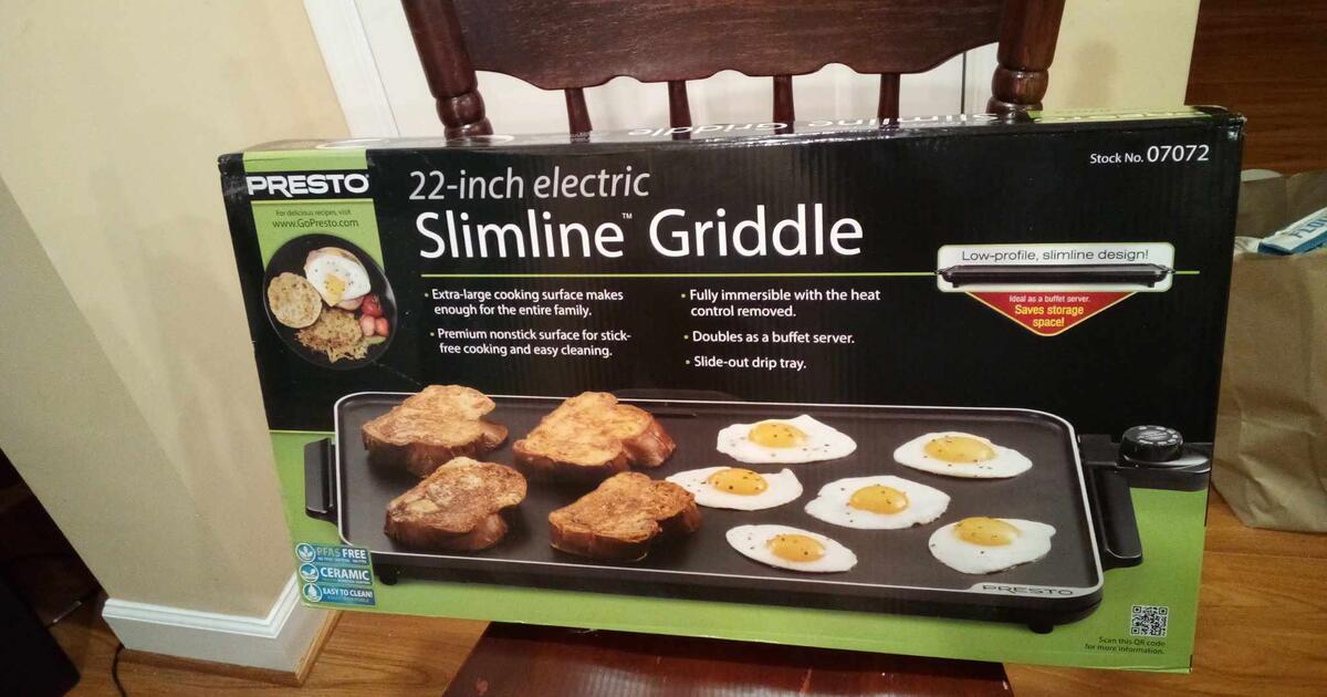Presto Slimline Extra-Large 22" x 13" Electric Griddle nib never used ...