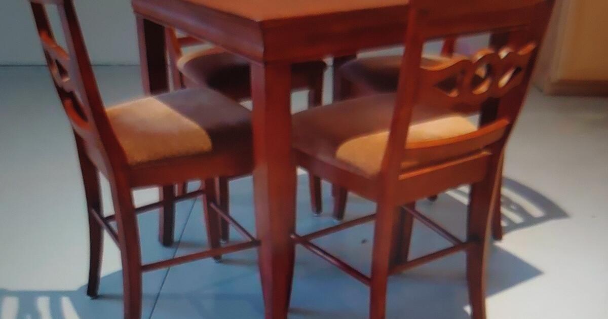 3 Foot Square Solid Wood Pub Style Table With 4 Chairs for $190 in ...