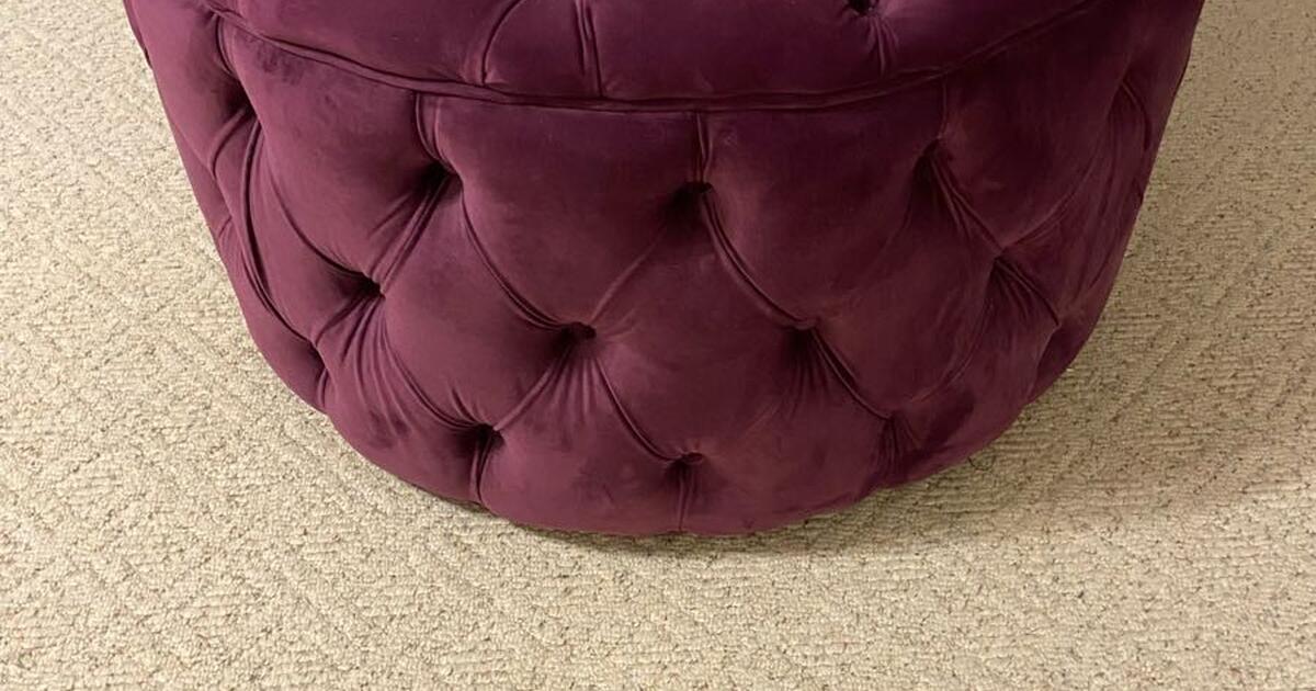 Dark royal purple tufted ottoman for $85 in Roswell, GA | For Sale ...