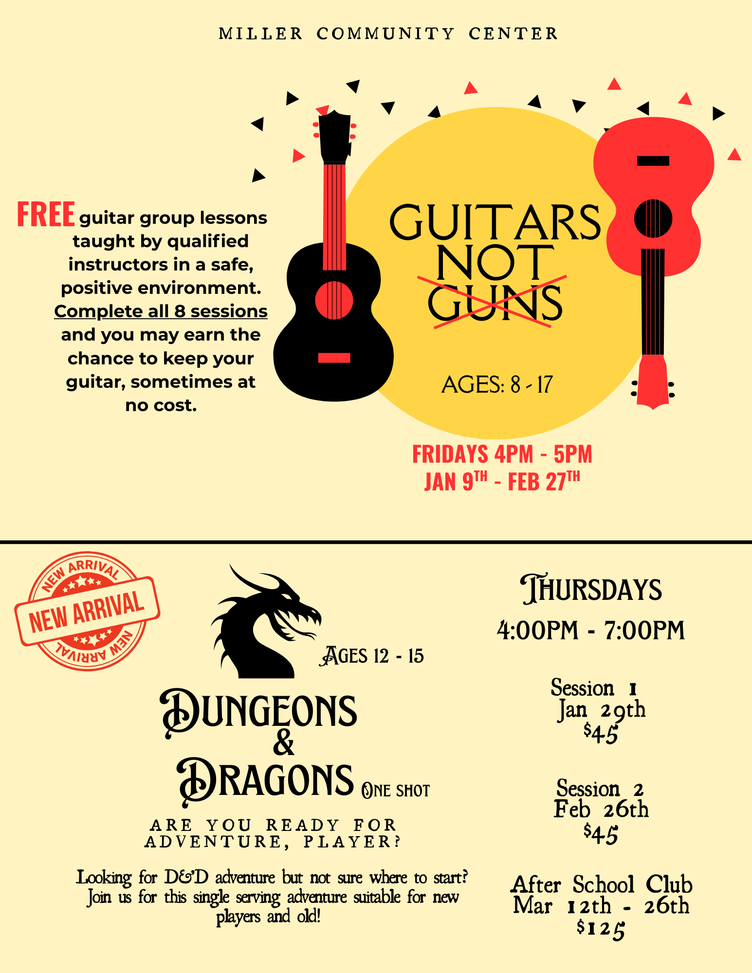 Registration starts tomorrow, Dec 9th at noon for Winter 2026 Programs ...