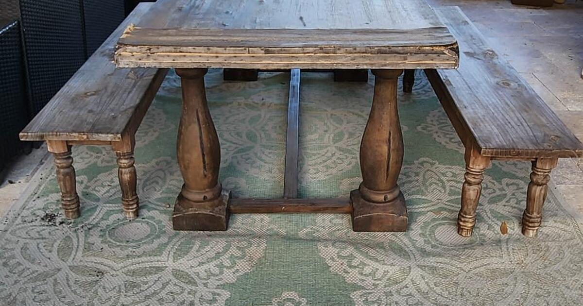 Large Wooden Outdoor Table with Benches(2) for Free in Richmond, TX ...