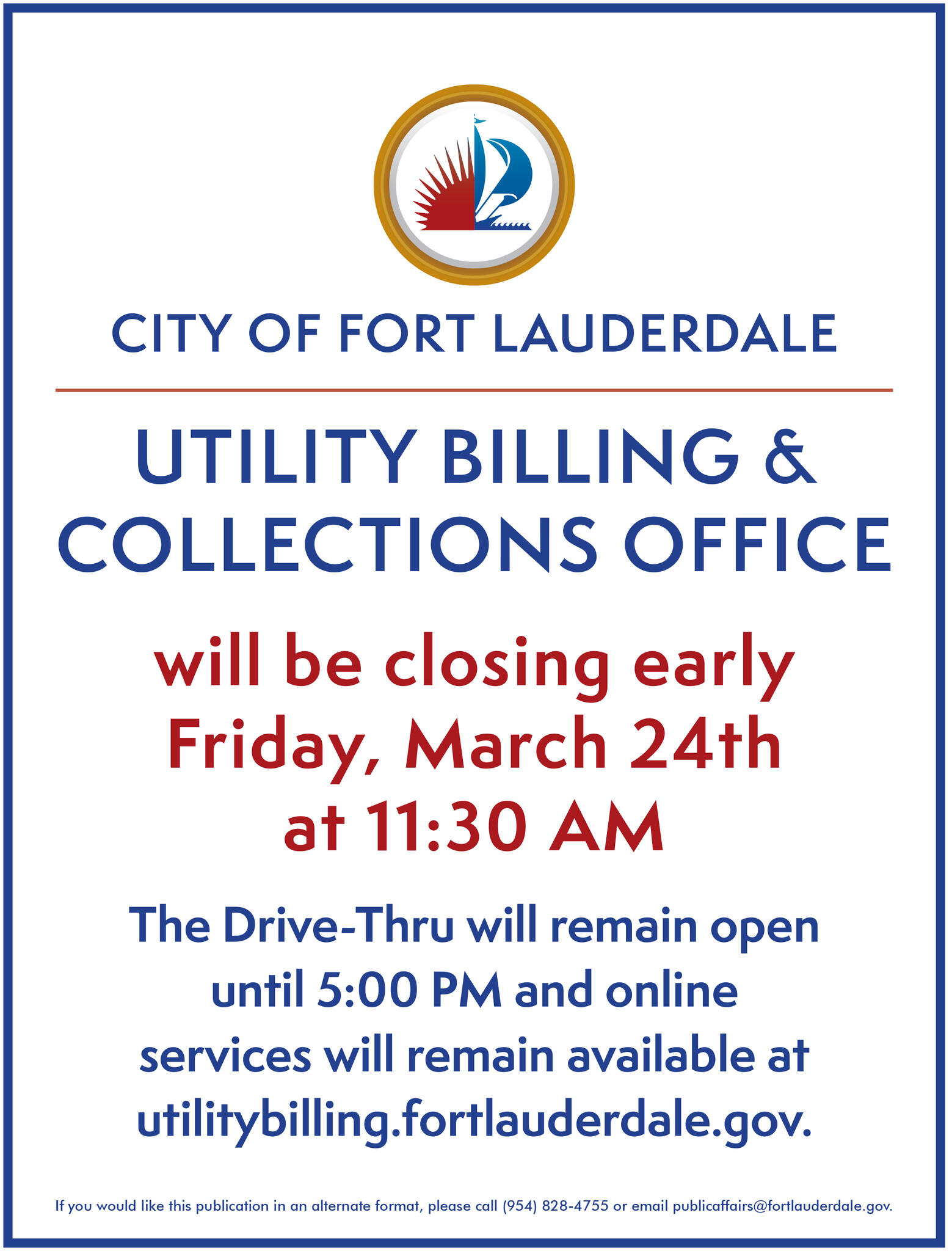 City Hall Utility Billing & Collections Office Closing at 11:30 a.m. on ...