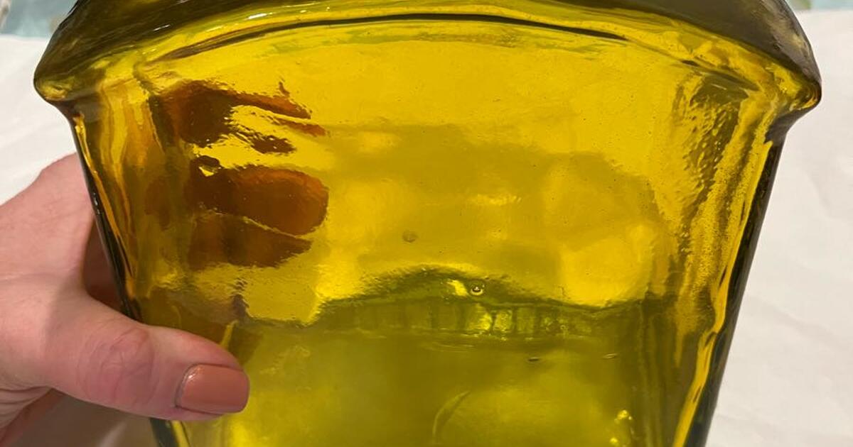 Large bright yellow glass bottle vintage mid century for $35 in Indio ...