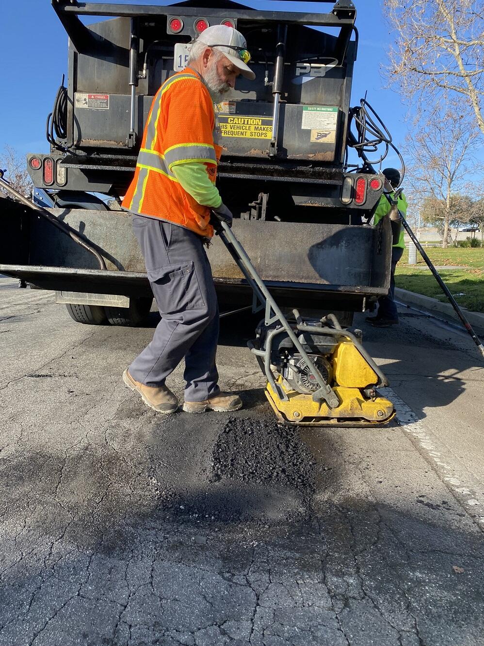 🚧 Pothole filling in progress on Foothill Blvd. Westbound – Please ...